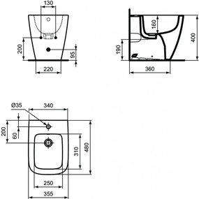 Ideal Standard i.life S - Stojací bidet, bílá T459501