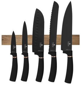 BERLINGERHAUS Sada nožů s magnetickým držákem 6 ks Black Rose Collection BH-2884
