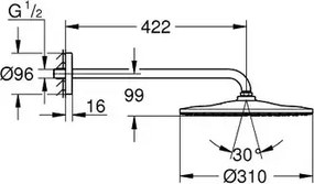 Grohe Rainshower - Hlavová sprcha 310 Mono 95 l/min | 1 proud | sprcho