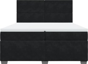 Box spring postel s matrací černá 200x200 cm samet 3293298