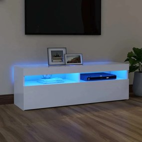 vidaXL TV skříňka s LED osvětlením 120 x 35 x 40 cm [804381] Barva: bílá s vysokým leskem