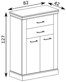Antica K | komoda A3 | 82 cm | kraft zlatý