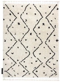 koberec TETUAN B751, krémový střapce, vzor cik cak, Maroko, Shaggy velikost 70x300 cm | krásné koberce cz