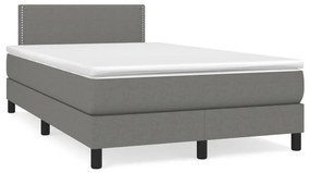 Box spring postel s matrací a LED tmavě šedá 120x190 cm textil 3270033