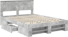 Rám postele s čelo Betonově šedá 160 x 200 cm Kompozitní dřevo 3408742
