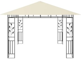 vidaXL Marketos Altán s moskytiérou a světelnými LED řetězy 4x3x2,73 m krémový