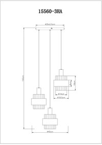 Globo 15560-3HA - Lustr na lanku MILLEY 3xE27/60W/230V