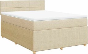 Box spring postel s matrací krémová 140x190 cm textil 3287456