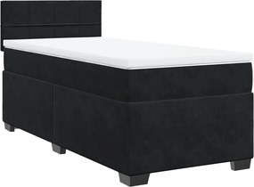 Box spring postel s matrací černá 80 x 200 cm samet 3288464