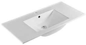 Mereo - Umyvadlo Slim, 101x46 cm, s přepadem, otvor pro baterii, bílá UC10146