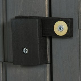 Outsunny zahradní skříňka zahradní přístřešek na nářadí s policemi asfaltová střecha okno dřevo šedá+zelená 77 x 54,2 x 179 cm | Aosom