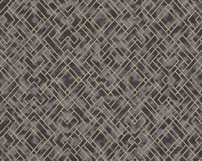 Vliesová 3D tapeta geometrická černá, zlatá 4002388281 (0,53 x 10,05 m) A.S.Création