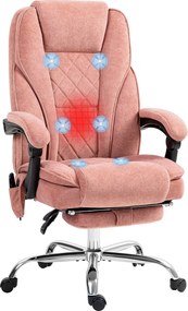 Kancelářská židle Vinsetto s vibrační masáží, ergonomická židle s funkcí houpání, vyhříváním, výškově nastavitelná točná židle s opěrkou na nohy, dálk