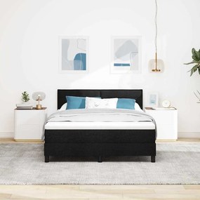 Postel s boxspringem s čelo Černý 160 x 200 cm textil 3338624