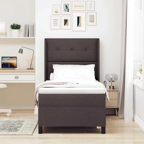 Postel s boxspringem s polštářem Tmavě hnědá 200 x 80 cm textil 3341612