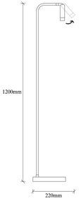 Designová stojanová lampa Pearlie 120 cm černá