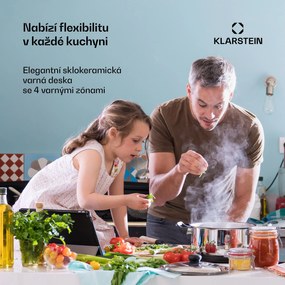 Klarstein EasyCook, sklokeramická varná deska, 6100 W, otočný regulátor, černá