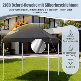 Costway Pop Up Pavilion Skládací zahradní altánek s odnímatelnými – černý