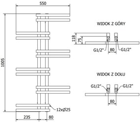 Mexen Jari topné těleso 1005 x 550 mm, 339 W, černá, W115-1005-550-00-70