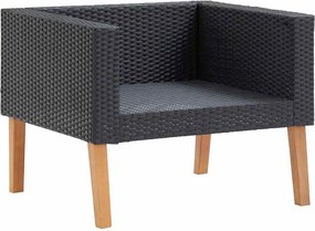 Zahradní křeslo s poduškami polyratan černé 310220