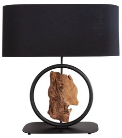 Designová stolní lampa Factor 55 cm černá - akácie