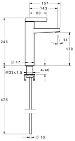 Hansa Umyvadlová stojánková páková baterie HANSALOFT zvýšená bez výpusti 57562103