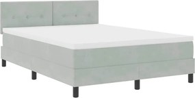 Postel s boxspringem s čelo Světle šedá 140 x 190 cm samet 3339170