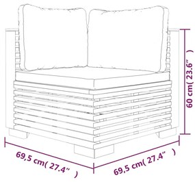 9dílná zahradní sedací souprava s poduškami masivní teak,  3100890
