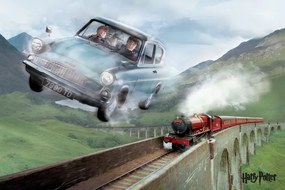 Plakát, Obraz - Harry Potter - Flying Ford Anglia, (120 x 80 cm)