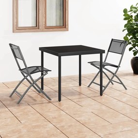 vidaXL Skládací venkovní židle 2 ks ocel a textilen [44710] Barva: Černá