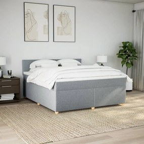 Box spring postel s matrací světle šedá 180 x 200 cm textil 3286752