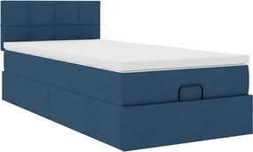 Osmanský postel s matrací modrá 100x200 cm textil 3311441