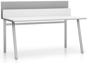 Kancelářský psací stůl SINGLE LAYERS s přepážkami, bílá / šedá