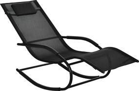 Ergonomická houpací křeslo Outsunny s opěrkou hlavy, pozinkované kovové opěrky, textilene, rozměry 63Š x 160H x 88V cm | Aosom