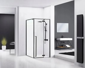 Sprchový kout REA FARGO 80/zástěna x 100/dveře cm, černý matný