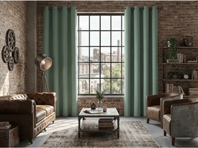 Šedozelený závěs OXFORD 140x250 cm Zavěšení: Kovové kroužky