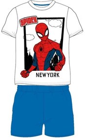 E plus M - Chlapecké / dětské letní pyžamo / kraťasy + tričko / Spiderman Marvel New York - modré 98