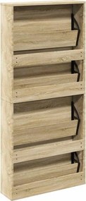 Botník čtyřpatrový zrcadlo dub 63 x 17 x 134 cm 273935