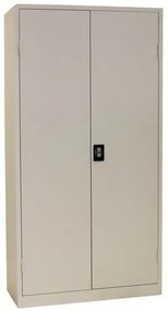 Kovová vysoká spisová skříň Manutan Expert 2000, 195 x 100 x 45 cm, bílá/bílá
