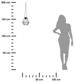Exteriérové závěsné solární svítidlo Flave, 1x černé drátěné stínidlo