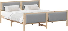 Rám postele s čelo Světle šedá 180 x 200 cm textil 3394248