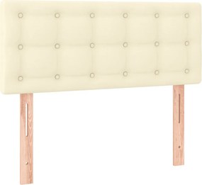 Box spring postel s matrací krémová 90x190 cm umělá kůže 3141097