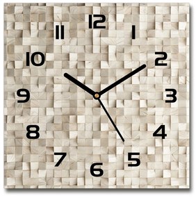 Wallmuralia Skleněné hodiny na stěnu Dřevěné kostky 30x30 cm
