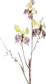 Dekorativní větev s motýlky Butterfly green - 14*5*85 cm