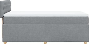 Box spring postel s matrací světle šedá 80 x 200 cm textil 3288814