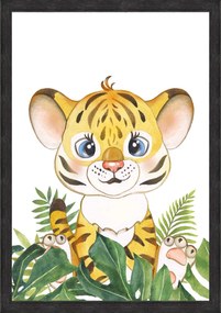 Plakát Safari Tygřík - Obraz, Plakát Velikost: A3 - 29,7x42 cm, Volba rámu: s černým rámem