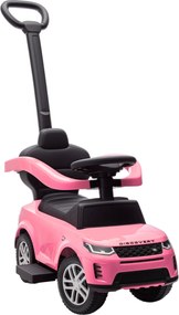 AIYAPLAY 2v1 chodítko LAND ROVER DISCOVERY (18–36 měsíců) – úložný prostor, klakson, odnímatelná bezpečnostní tyč, růžová