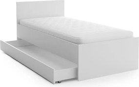 Postel ELISA 90 x 200 cm, bílá Matrace: Matrace Coco Maxi 20 cm, Rošt: Bez roštu