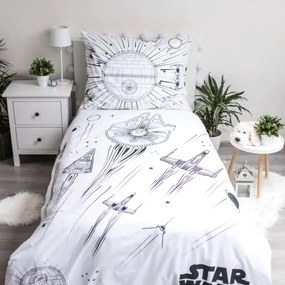 Jerry Fabrics Povlečení Star Wars Death Star svítící efekt 140x200, 70x90 cm