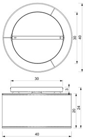 Lustr přisazený LOFT SHADE 3xE27/60W/230V černá/zlatá